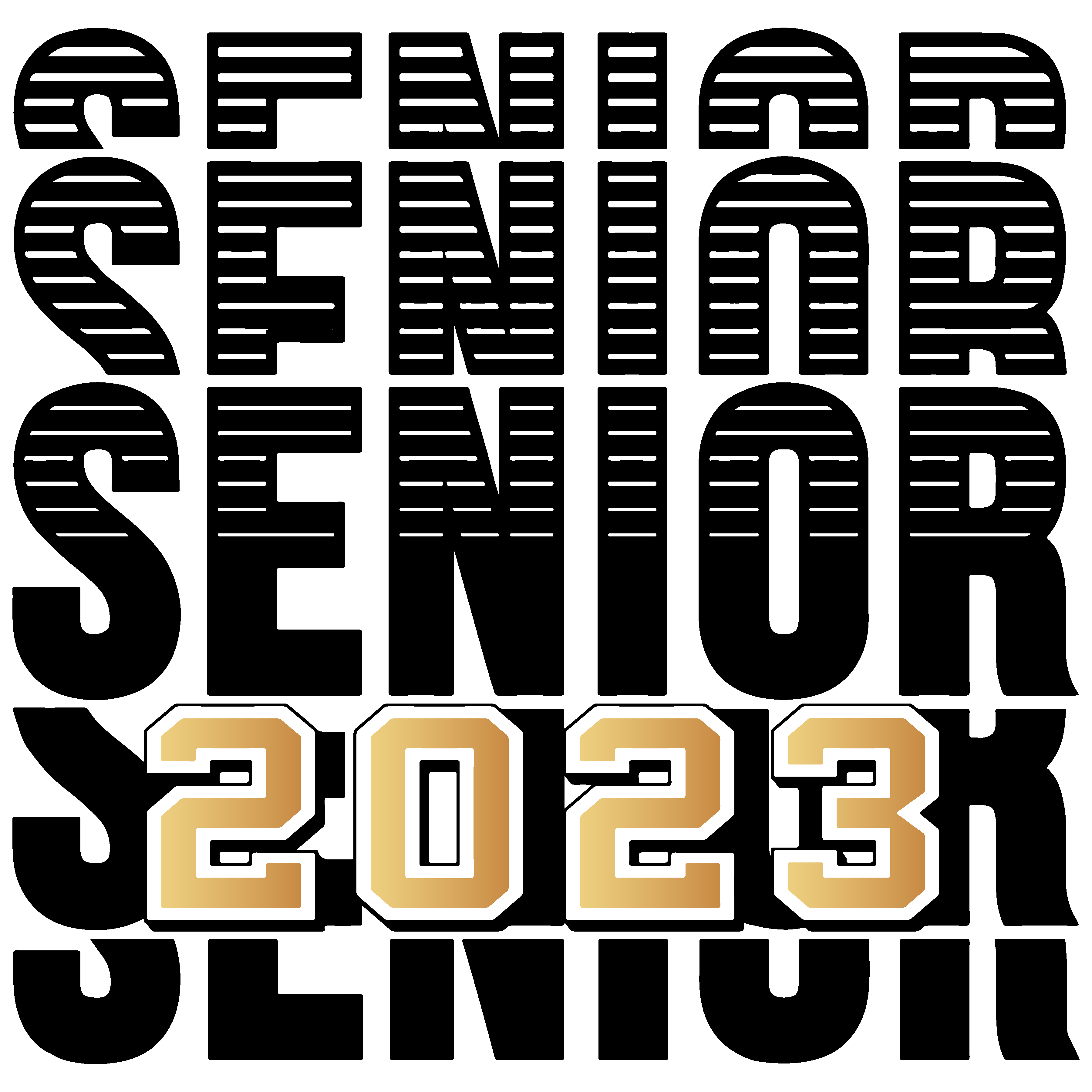 Senior 2023 Gold And Black Stacked Design Transfer Southern Dream Ga